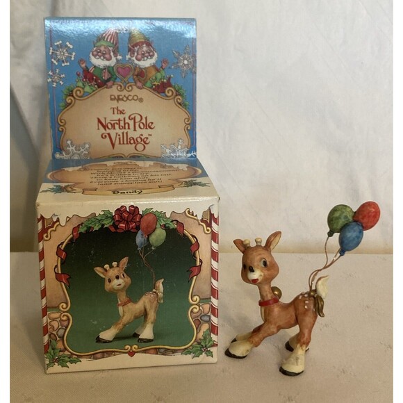 Enesco | Holiday | Enesco North Pole Village Elf Dandy Reindeer Sandie ...